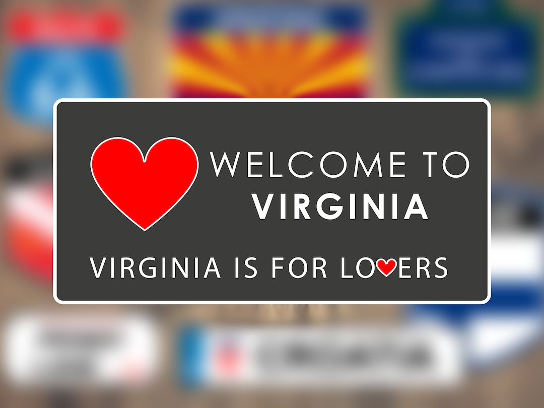 Welcome to Virginia Road Sign Sticker | Virginia is for Lovers Traffic ...