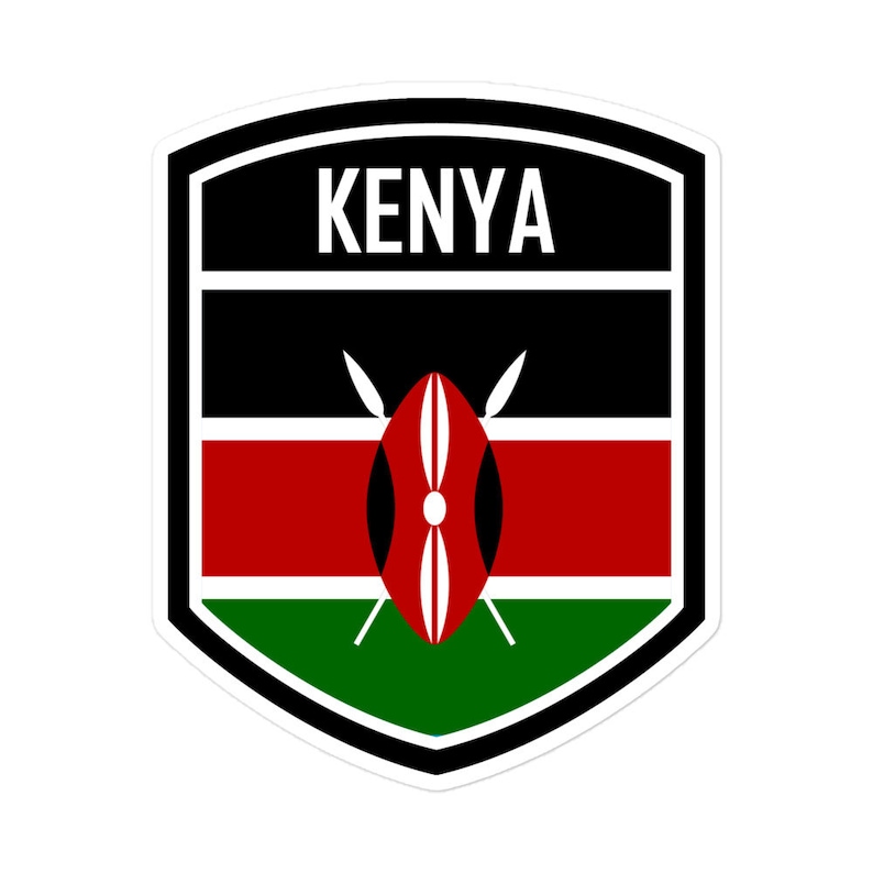 Add Some Kenyan Spirit to Your Gear With Kenya Flag Emblem Stickers - Etsy