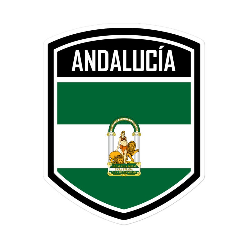Andalucía Flag Emblem Stickers Showcase Your Andalucía Pride - Etsy