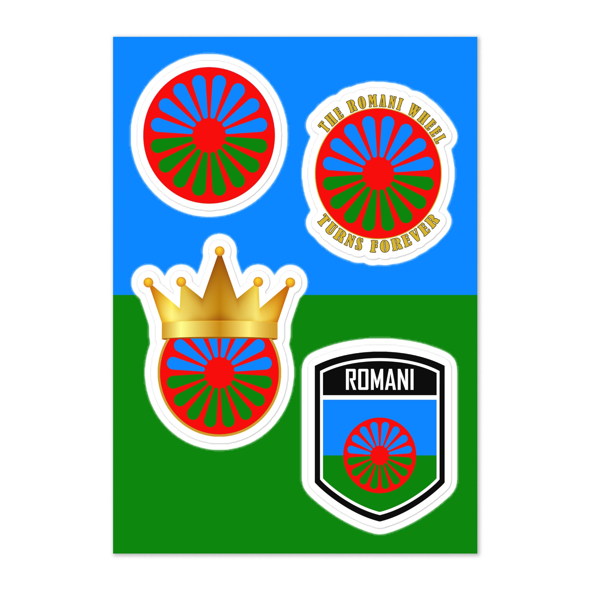 Romani Wheel Sticker Pack 4 Vinyl Stickers Featuring Romani Symbol - Etsy