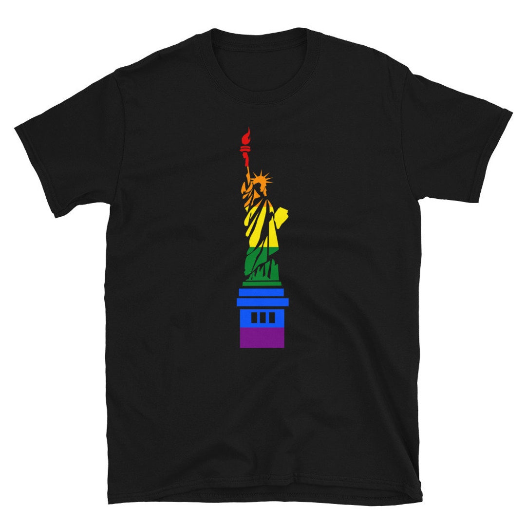 Lgbt Statue Of Liberty Pride Rainbow Short Sleeve Unisex T Shirt Etsy