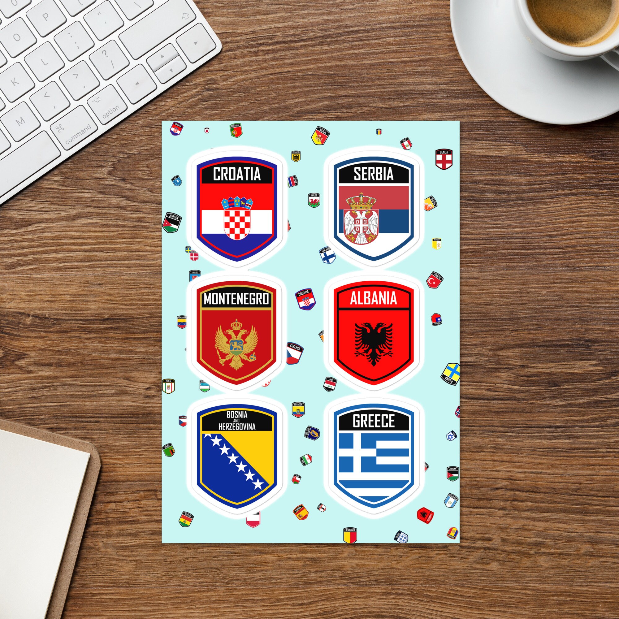 Balkan Flag Emblem Sticker Pack 1: Croatia, Serbia, Montenegro, Albania ...