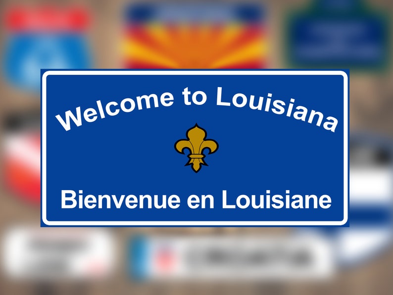 Welcome to Louisiana Road Sign Sticker - Etsy