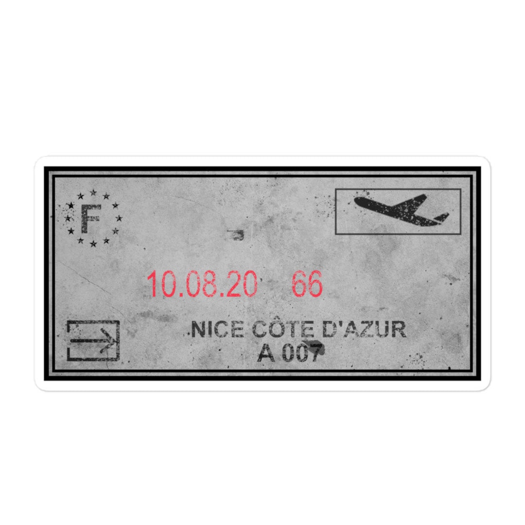 Nice Cote D'azur Entry Passport Stamp Stickers, Travel Scrapbook ...