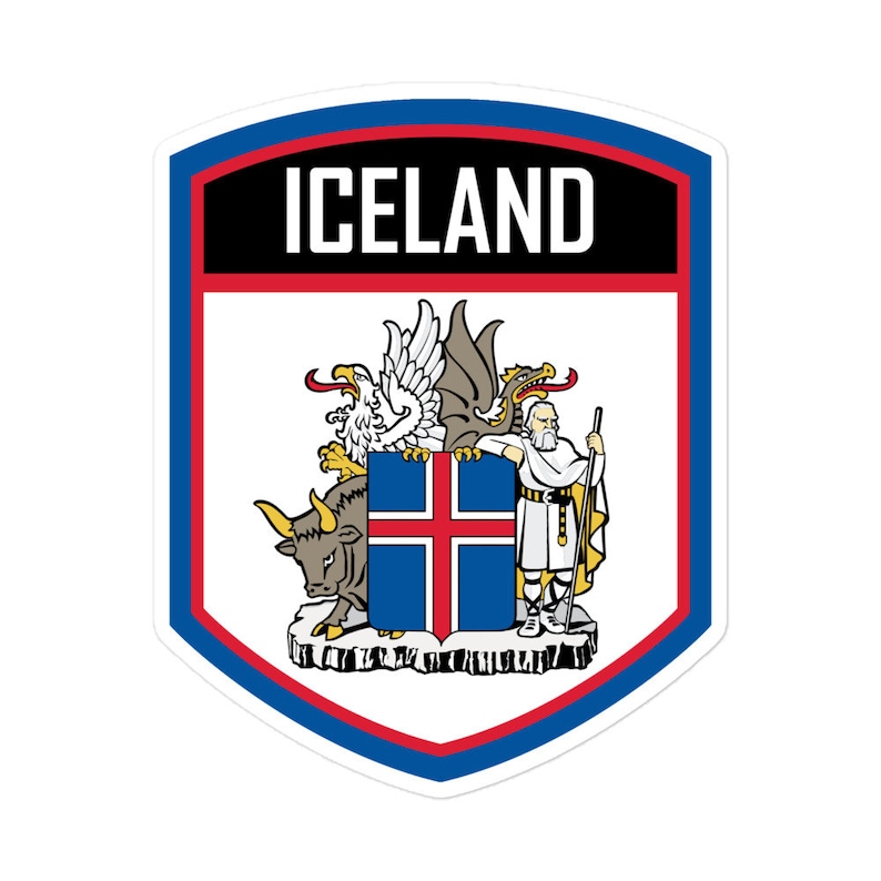 Iceland Coat of Arms Emblem Stickers - Etsy