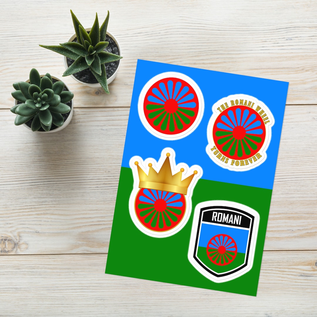 Romani Wheel Sticker Pack 4 Vinyl Stickers Featuring Romani Symbol - Etsy