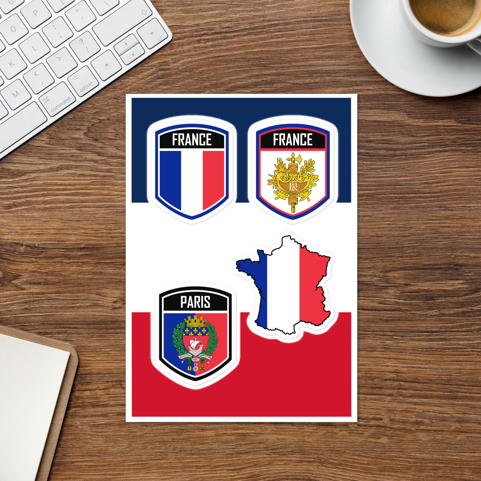 French Sticker Pack: Flag Emblems Map Coat of Arms and Paris - Etsy