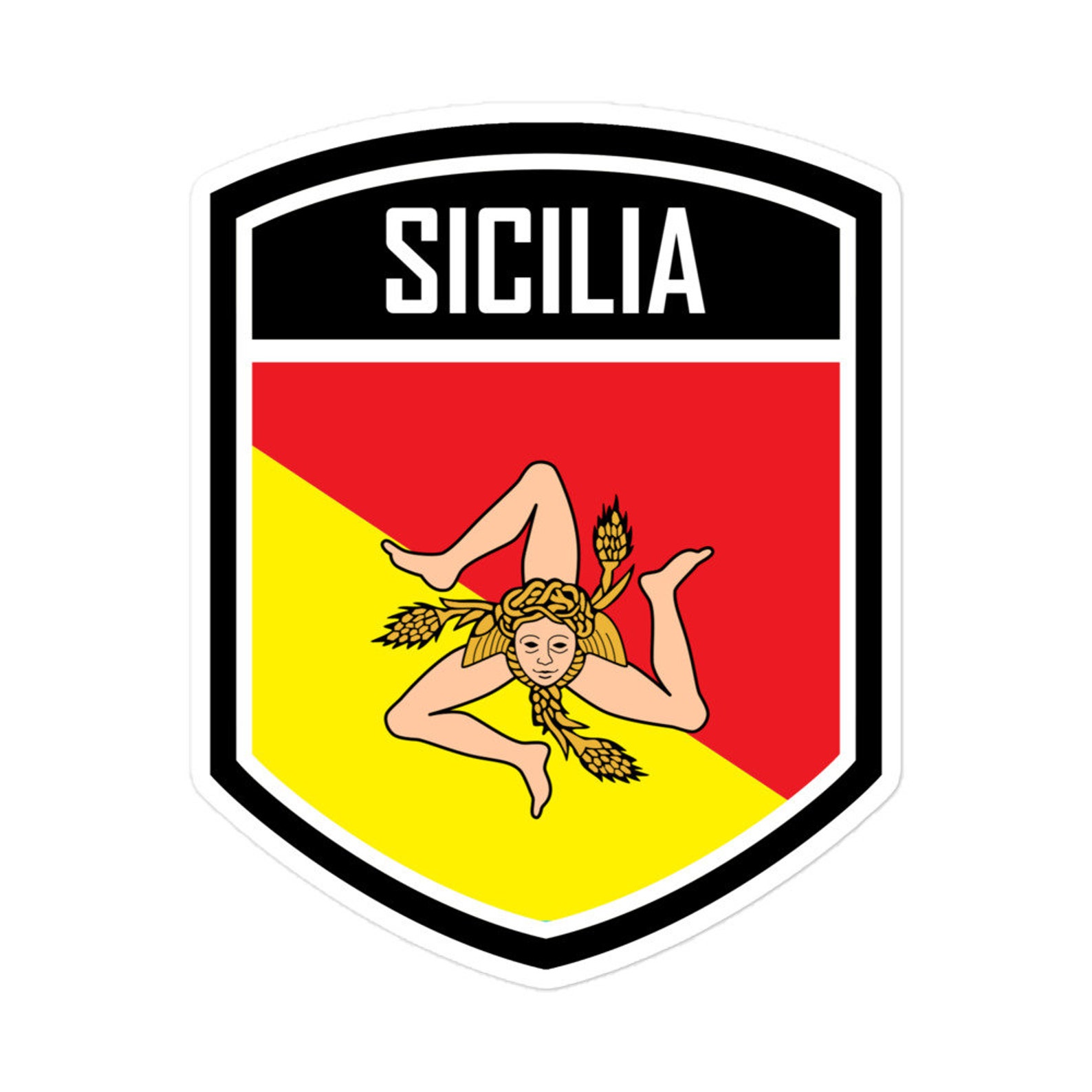 Sicily Italy Flag Emblem Sticker | Vinyl Sicilia Italia Decal - 3 Sizes ...