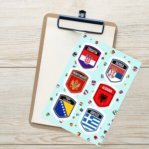Balkan Flag Emblem Sticker Pack 1: Croatia, Serbia, Montenegro, Albania ...