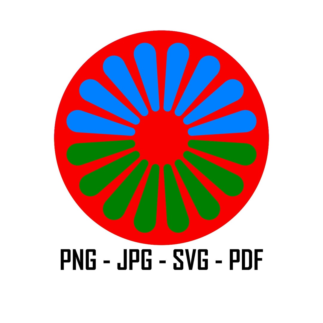 Romani Wheel Printable Art - Romani Flag Colors - Digital Download ...