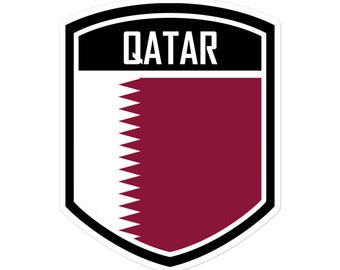 Qatari Emblem Sticker Decal American Made UV Protected Qatar Flag Qat ...