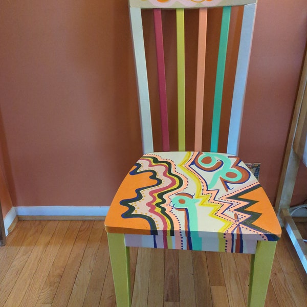 Hand Painted Chair - Etsy