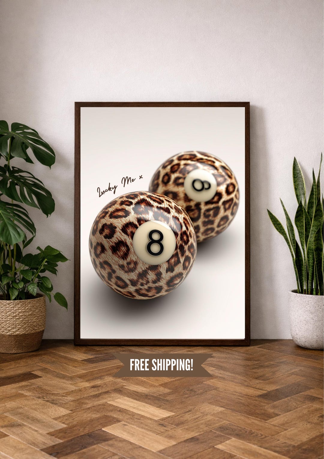 Lucky 8 Balls Leopard Y2K Poster- ‘lucky Me’ Print- Two Lucky 8 ...