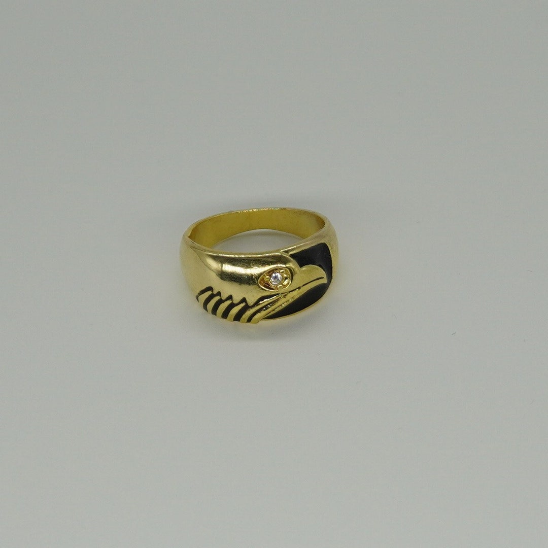Ring Gold Eagle Head / Ring Gold Eagle Head Men's Ring - Etsy