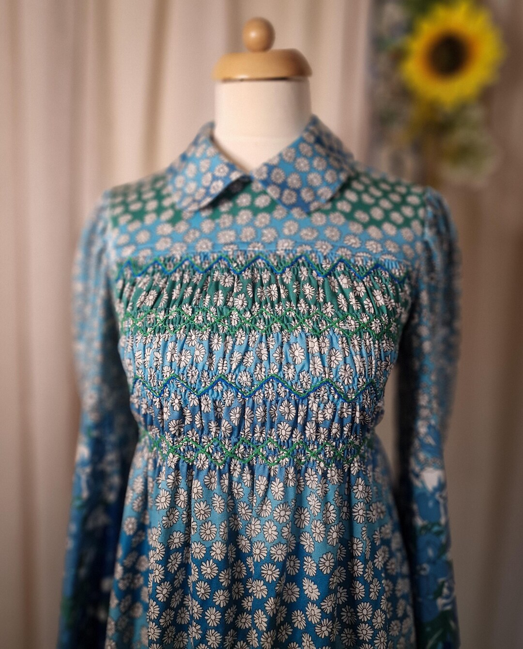 VINTAGE FLOWER POWER Hippie Boho Dress - Etsy