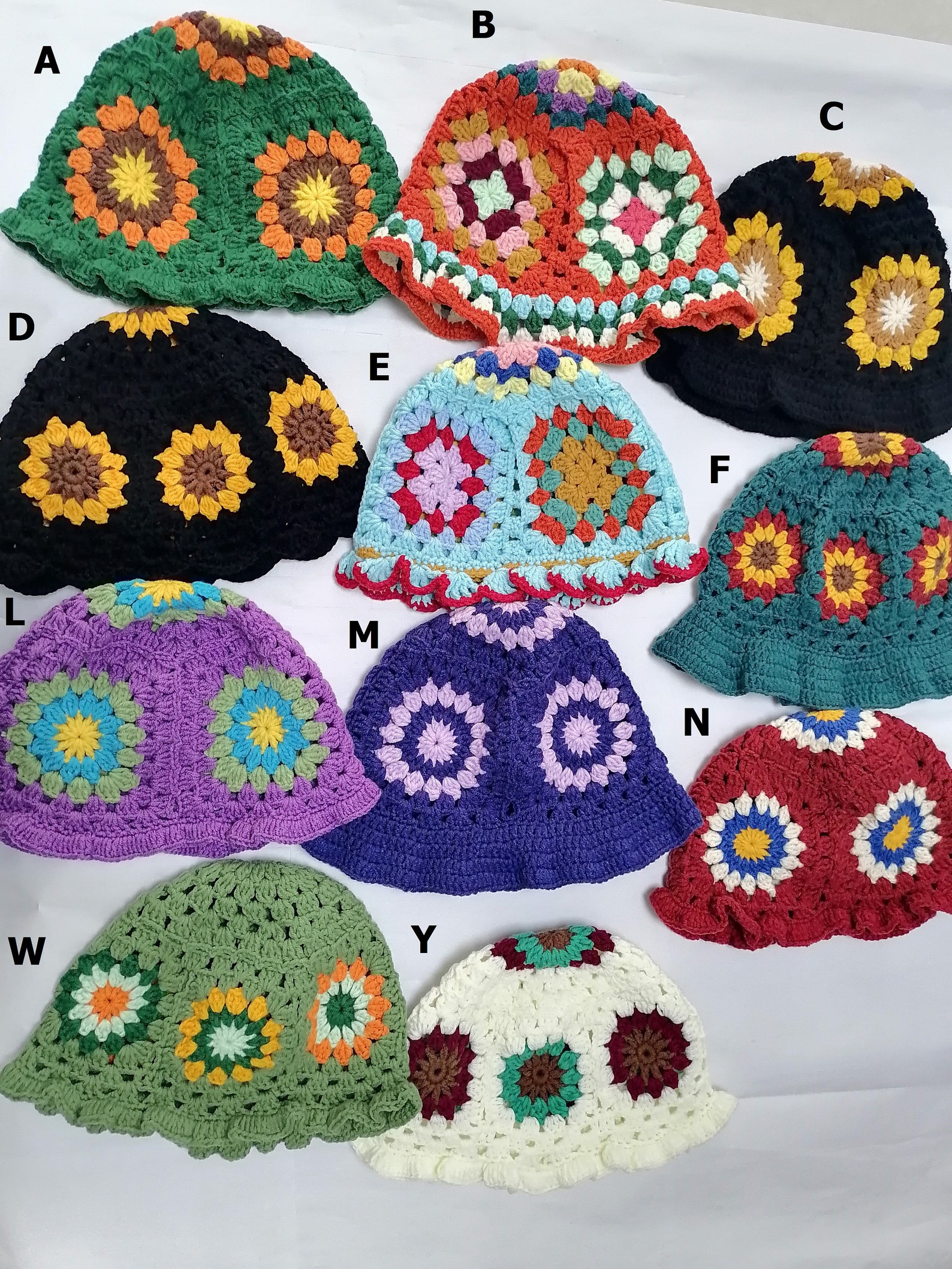 Crochet Flower Bucket Hat Crochet Daisy Bucket Hatgranny Etsy