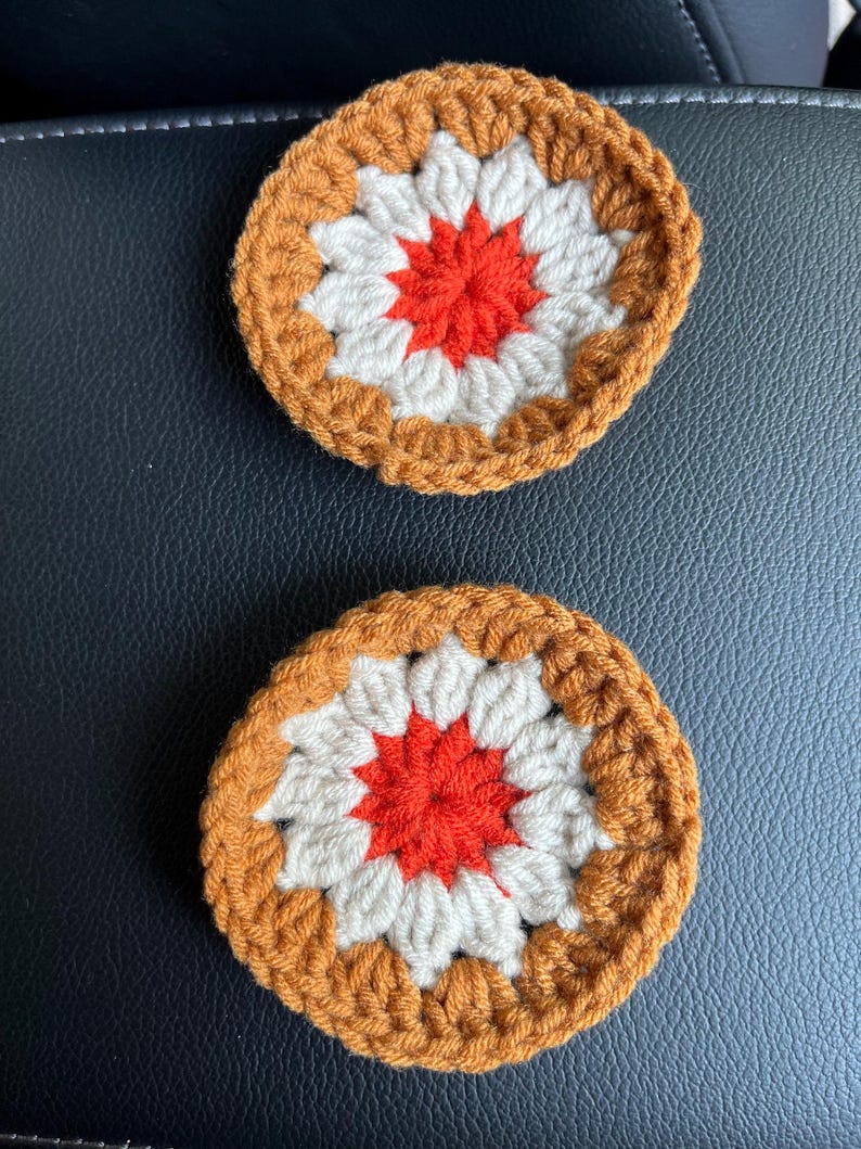 Crochet Roses Flower Steering Wheel Cover,orange Red Color Steering ...