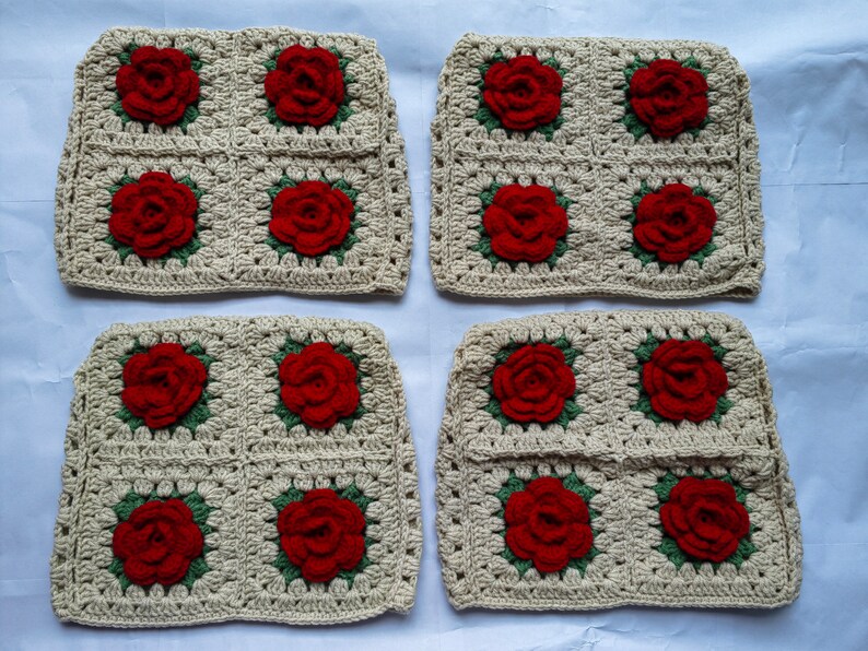 Car Accessories Set Include Crochet Roses Car Headrest Covers - Etsy