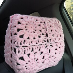 Pink Headrest Covers,crochet Sunflower Car Headrest Cover,car Headrest ...