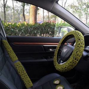 Sunflower Steering Wheel Cover,car Steering Wheel Cover,green Steering ...