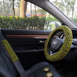 Sunflower Steering Wheel Cover,car Steering Wheel Cover,green Steering ...