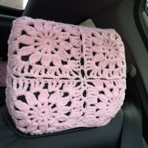Pink Headrest Covers,crochet Sunflower Car Headrest Cover,car Headrest ...