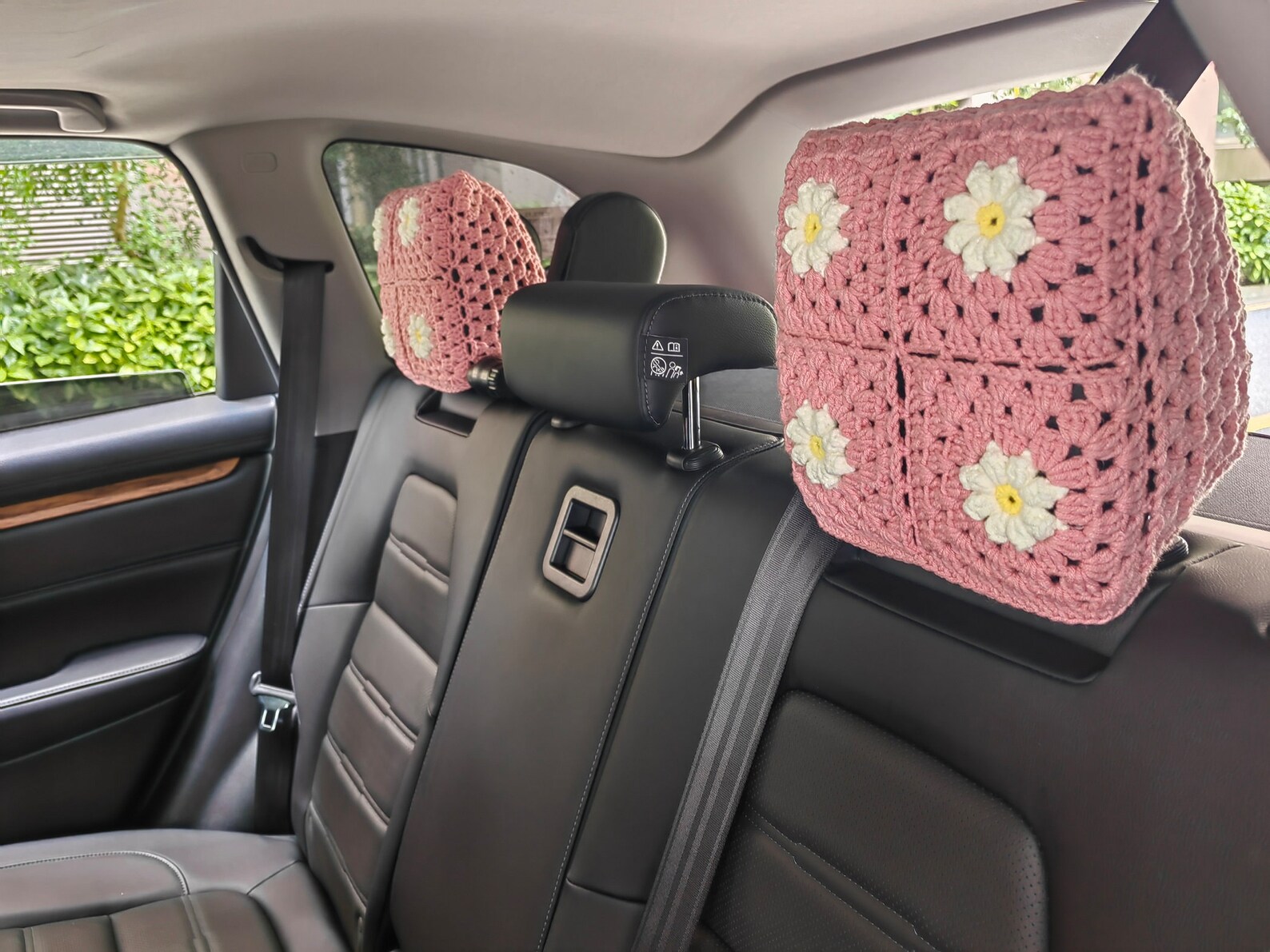 Car Accessories Set Include Crochet Daisy Car Headrest Covers - Etsy