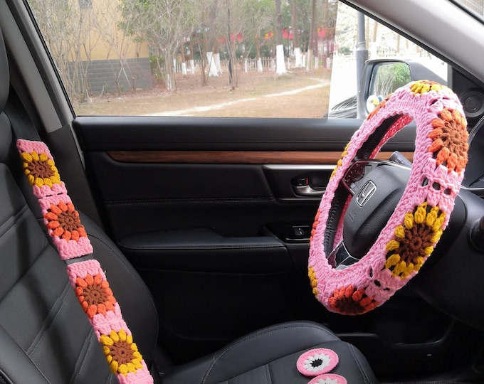 Wheel Cover for Car, Sakura Blossom, Steering Wheel Cover, White Pink ...