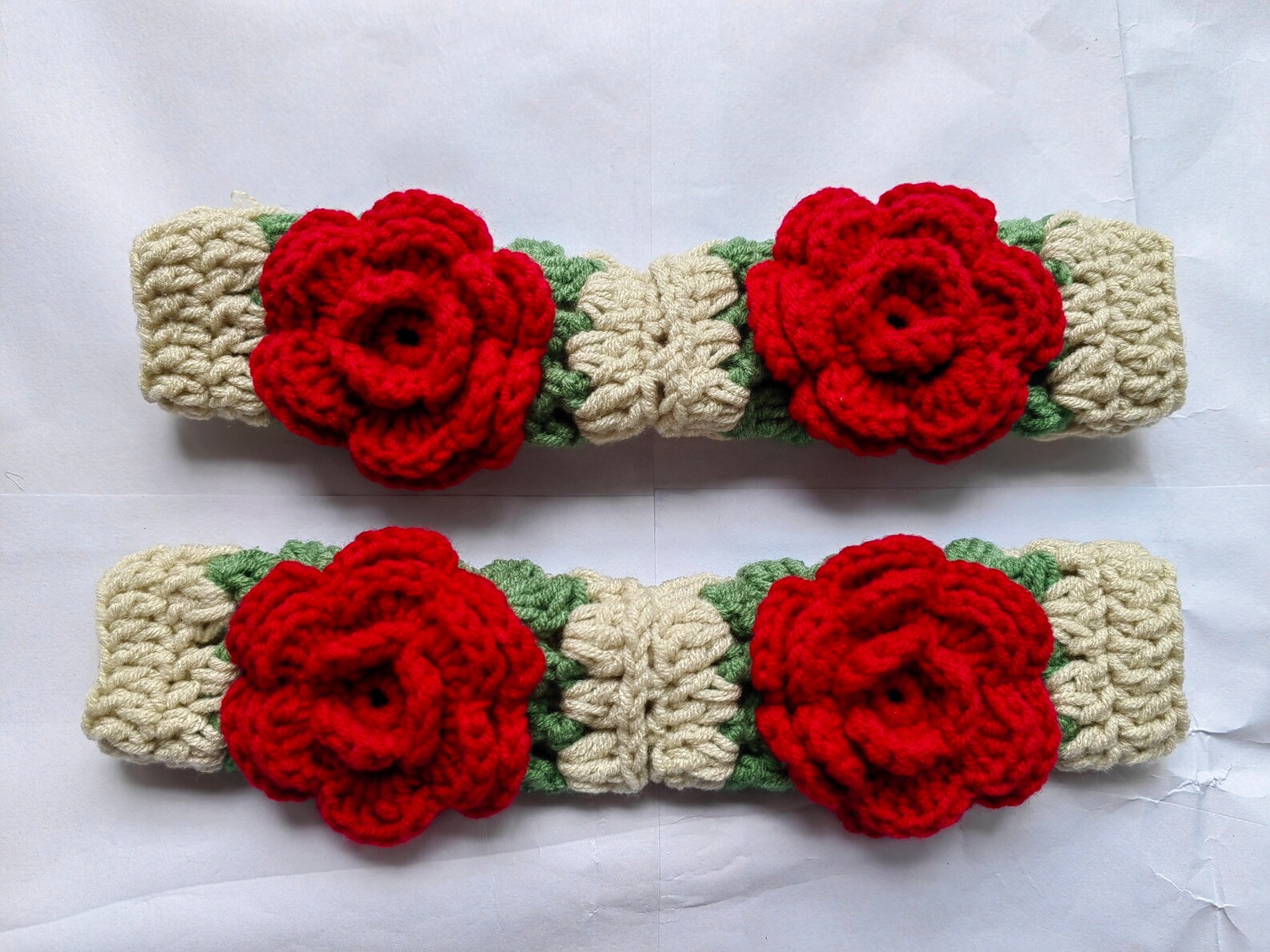 Car Accessories Set Include Crochet Roses Car Headrest Covers - Etsy
