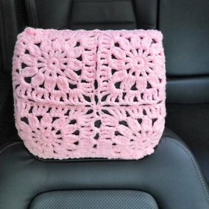 Pink Headrest Covers,crochet Sunflower Car Headrest Cover,car Headrest ...
