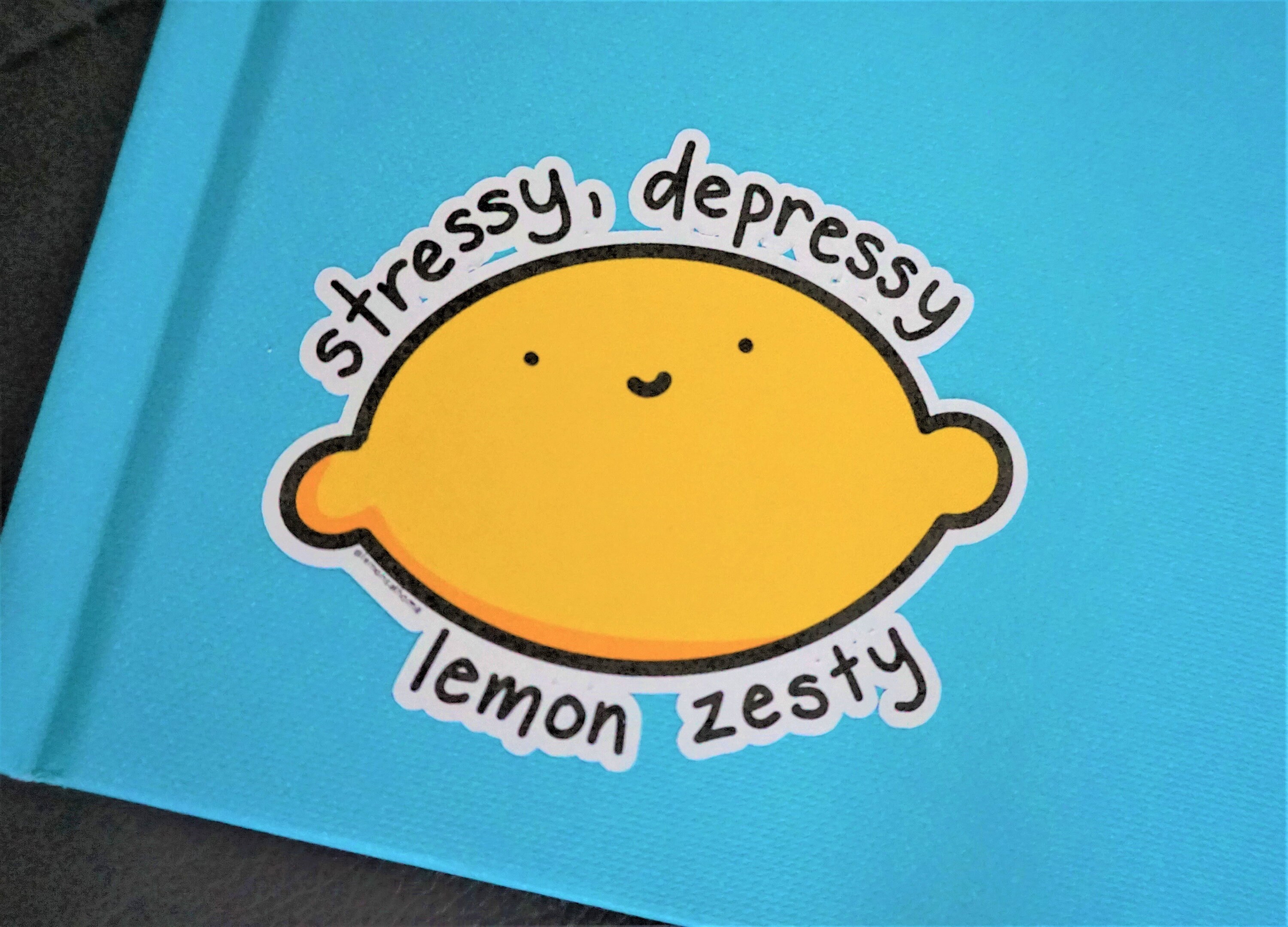 Stressy Depressy Lemon Zesty Sticker | Matte Vinyl Food Sticker for ...