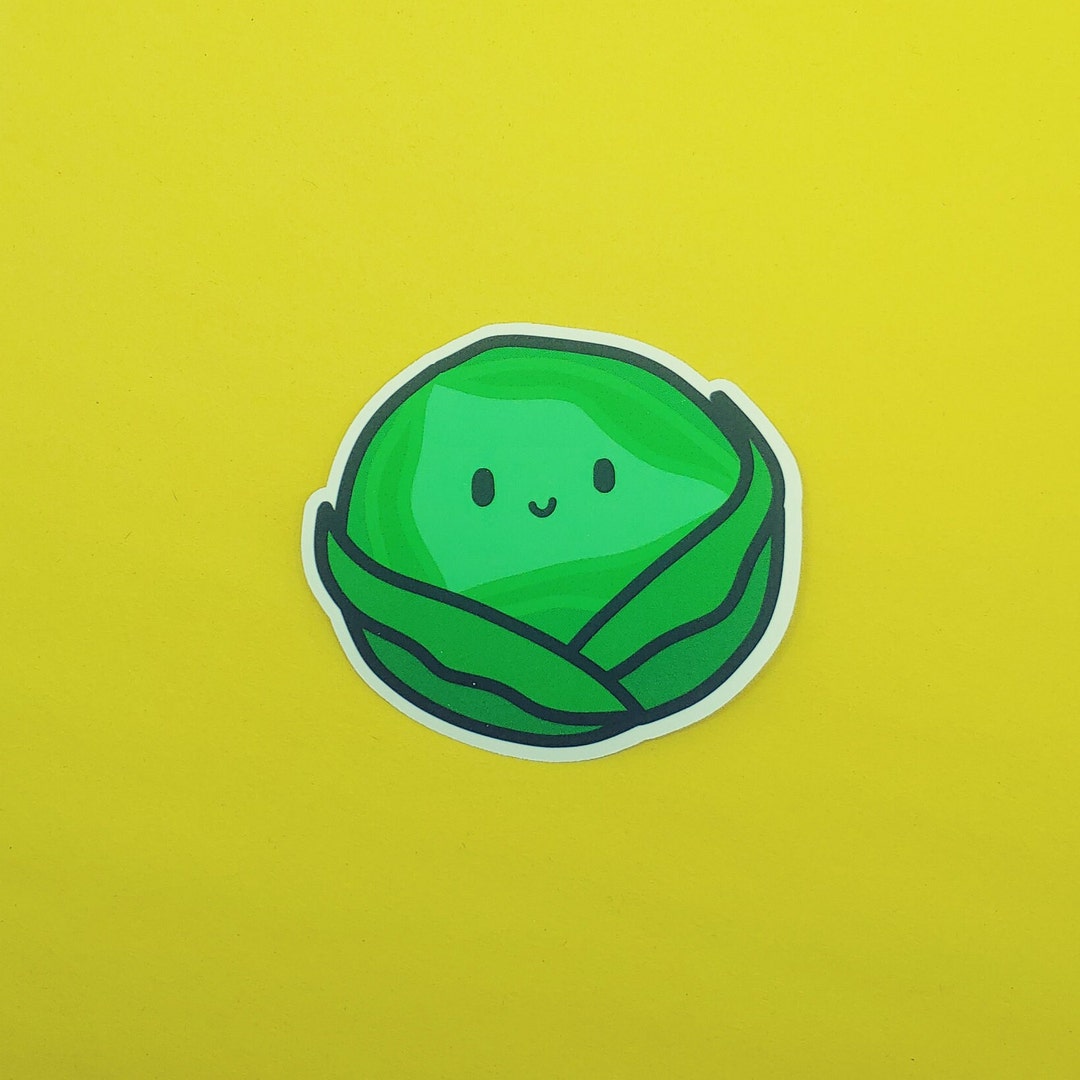 Cabbage Sticker | Matte Vinyl Sticker for Laptops, Decals, Cases - Etsy