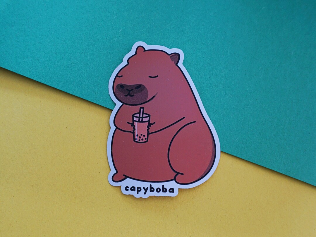 Capyboba Sticker | Matte Vinyl Sticker for Laptops, Decals, Cases - Etsy