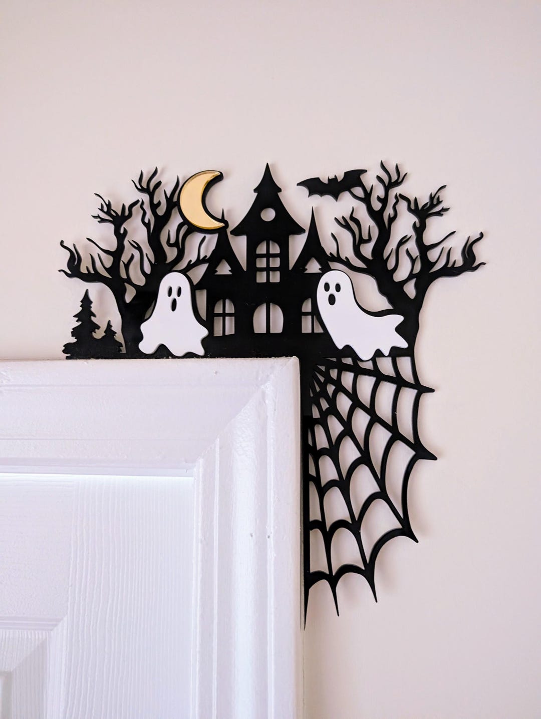 Halloween Haunted House Door Corner Sign, Haunted House Decor ...