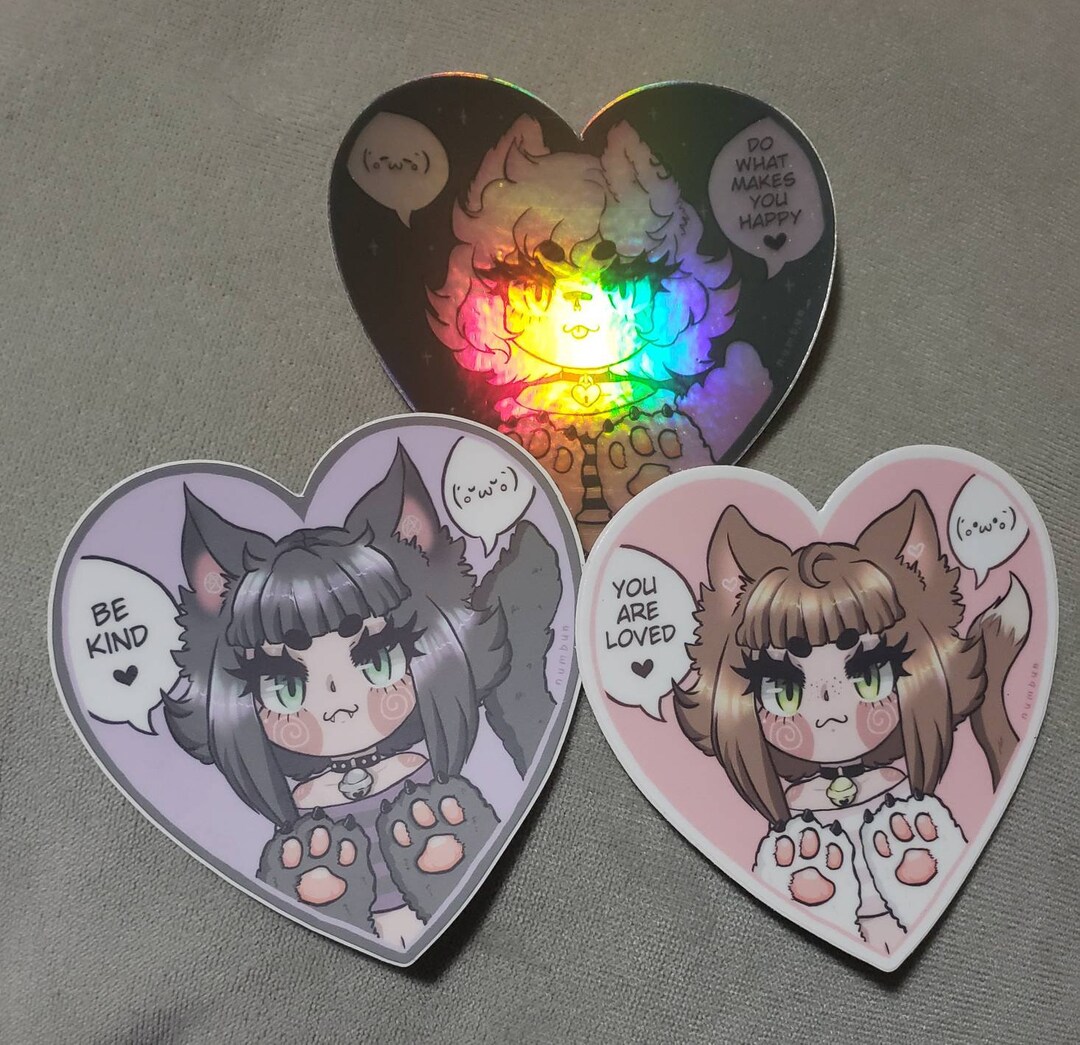 Cat Girl Stickers wholesome and Motivational - Etsy