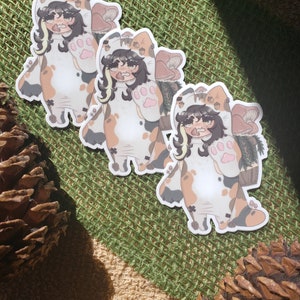 Cottagecore Cat Girl Sticker (meowshroom) - Etsy