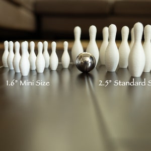 Mini Bowling Set : 10 Pins, Ball, Pin Setter, Ball Rolling Ramp - Etsy