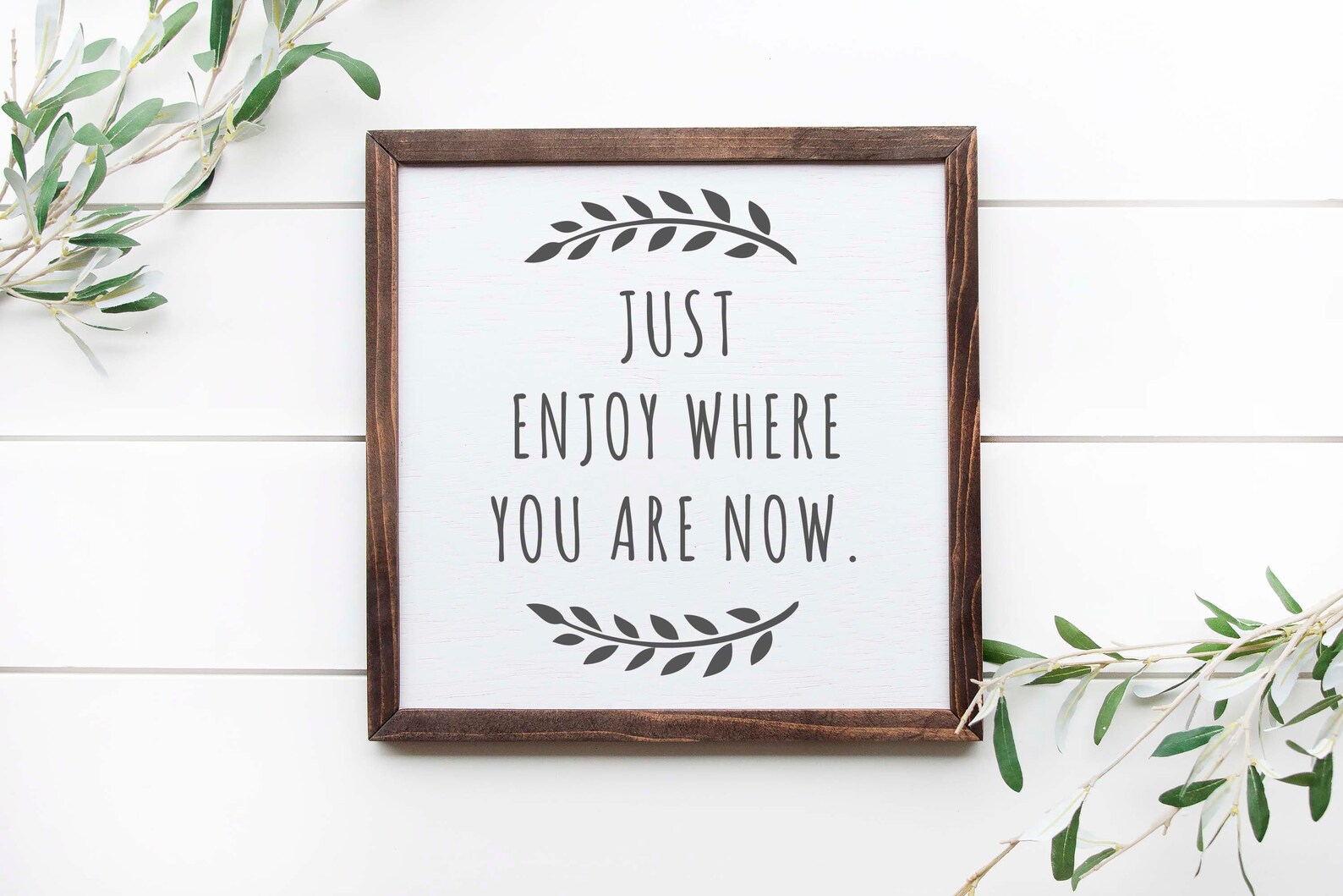 just-enjoy-where-you-are-now-12x12-wooden-sign-inspirational-etsy