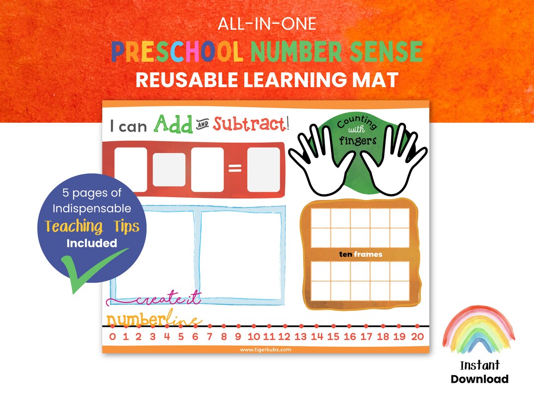 Preschool Number Sense Learning Mat | Fun Counting & Basic Addition ...