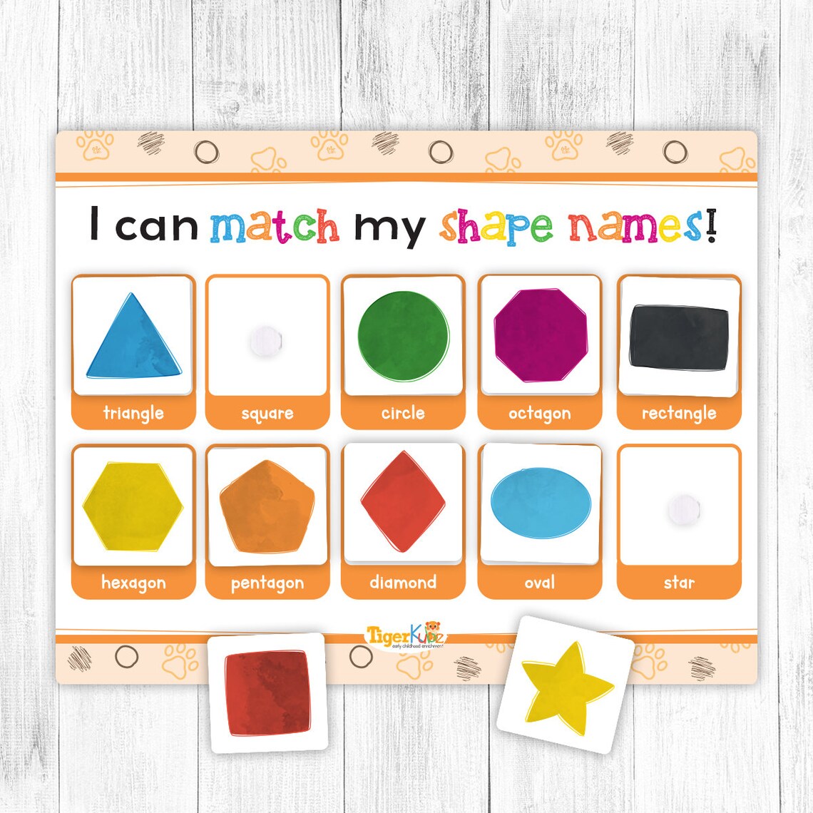 Learning Binder | Shapes Matching Learning Mat Bundle Busy Book Velcro ...