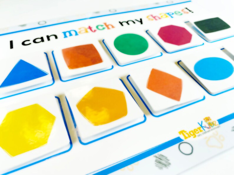 Learning Binder | Shapes Matching Learning Mat Bundle Busy Book Velcro ...