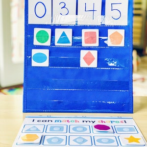 Learning Binder | Shapes Matching Learning Mat Bundle Busy Book Velcro ...