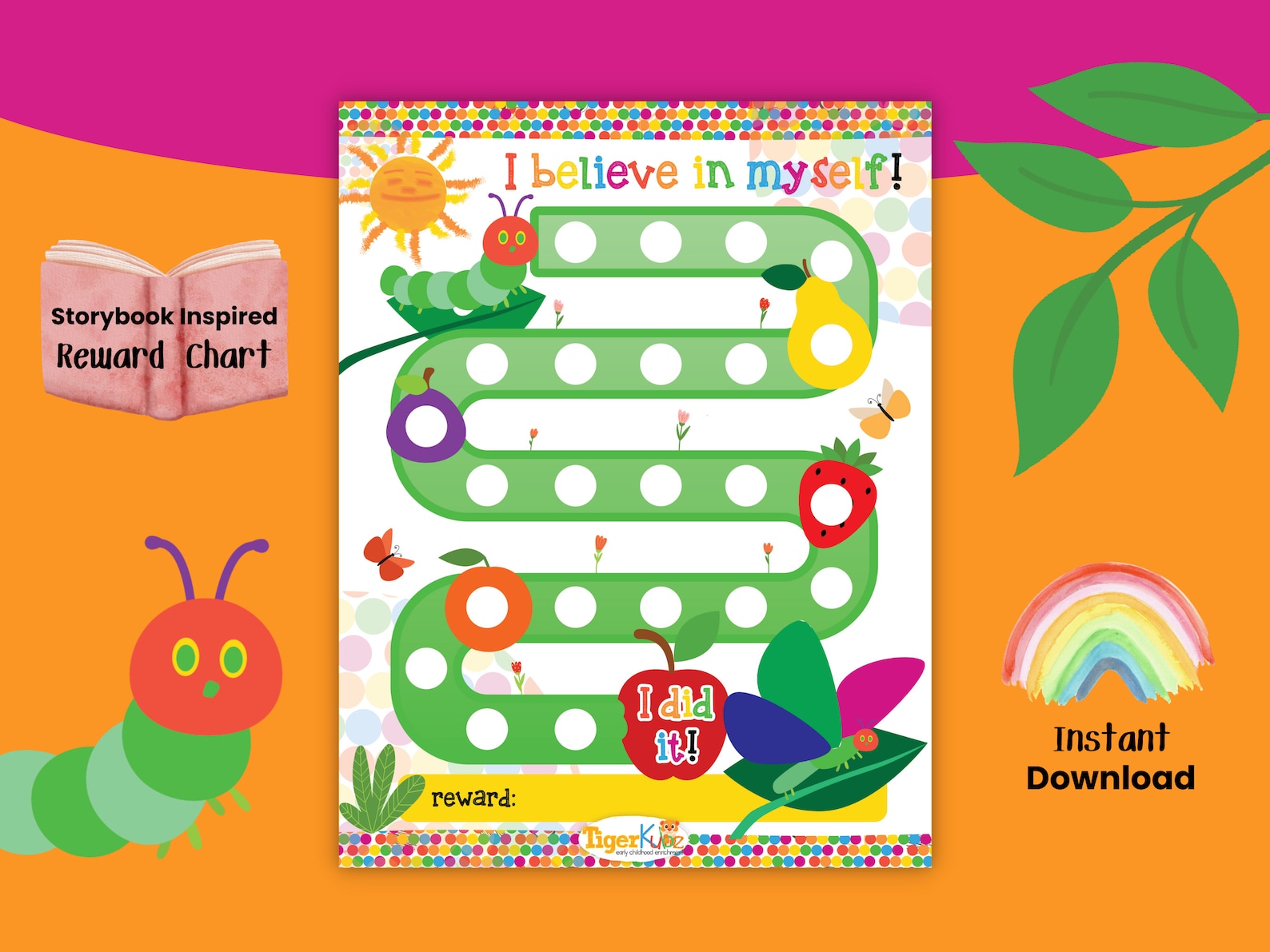 Caterpillar Reward Chart | Printable Caterpillar Behavior Chart | Daily ...