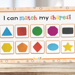 Learning Binder | Shapes Matching Learning Mat Bundle Busy Book Velcro ...