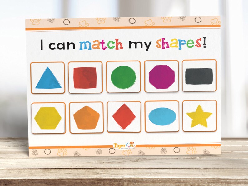 Learning Binder | Shapes Matching Learning Mat Bundle Busy Book Velcro ...
