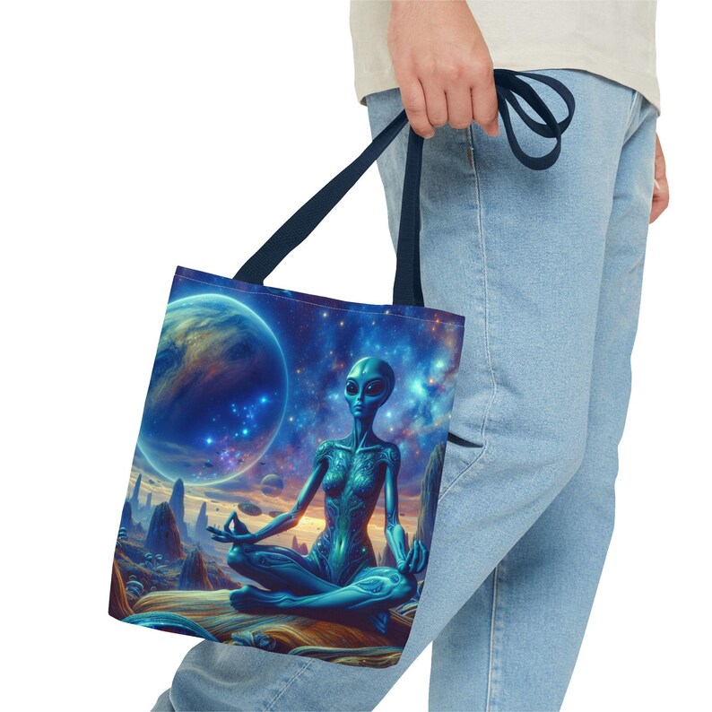 Cosmic Alien Art Tote Bag: Sci-fi Lover Gift - Etsy