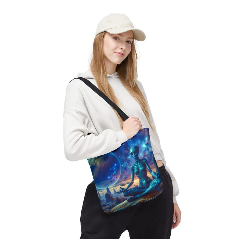 Cosmic Alien Art Tote Bag: Sci-fi Lover Gift - Etsy