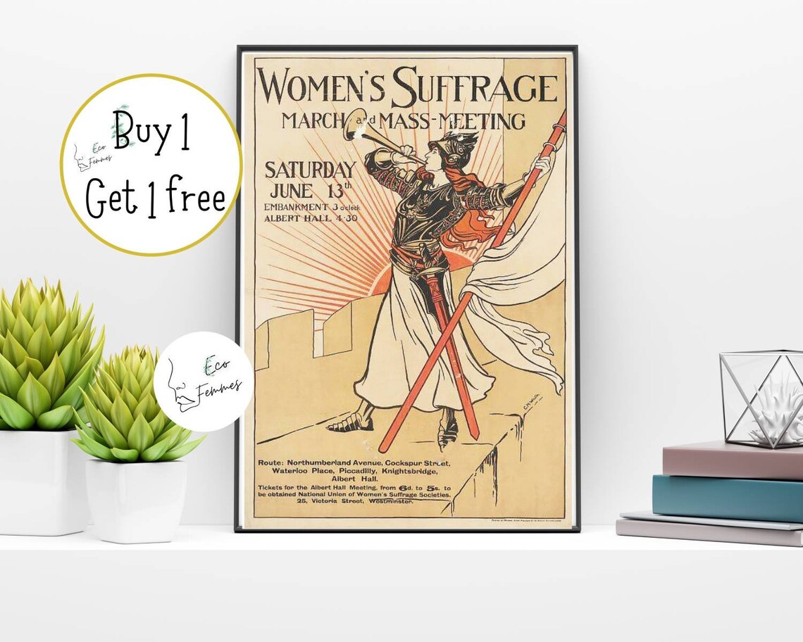 Feminist Poster Vintage Suffragette Poster Feminist Print | Etsy