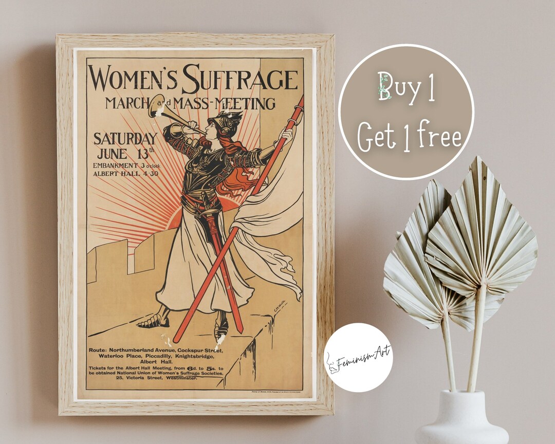 Feminist Poster Vintage Suffragette Poster Feminist Print Women's ...