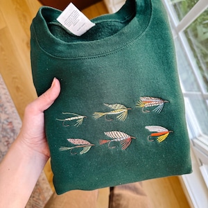 Fly Fishing Embroidered Crewneck, Vintage Inspired, Camping Gift for ...